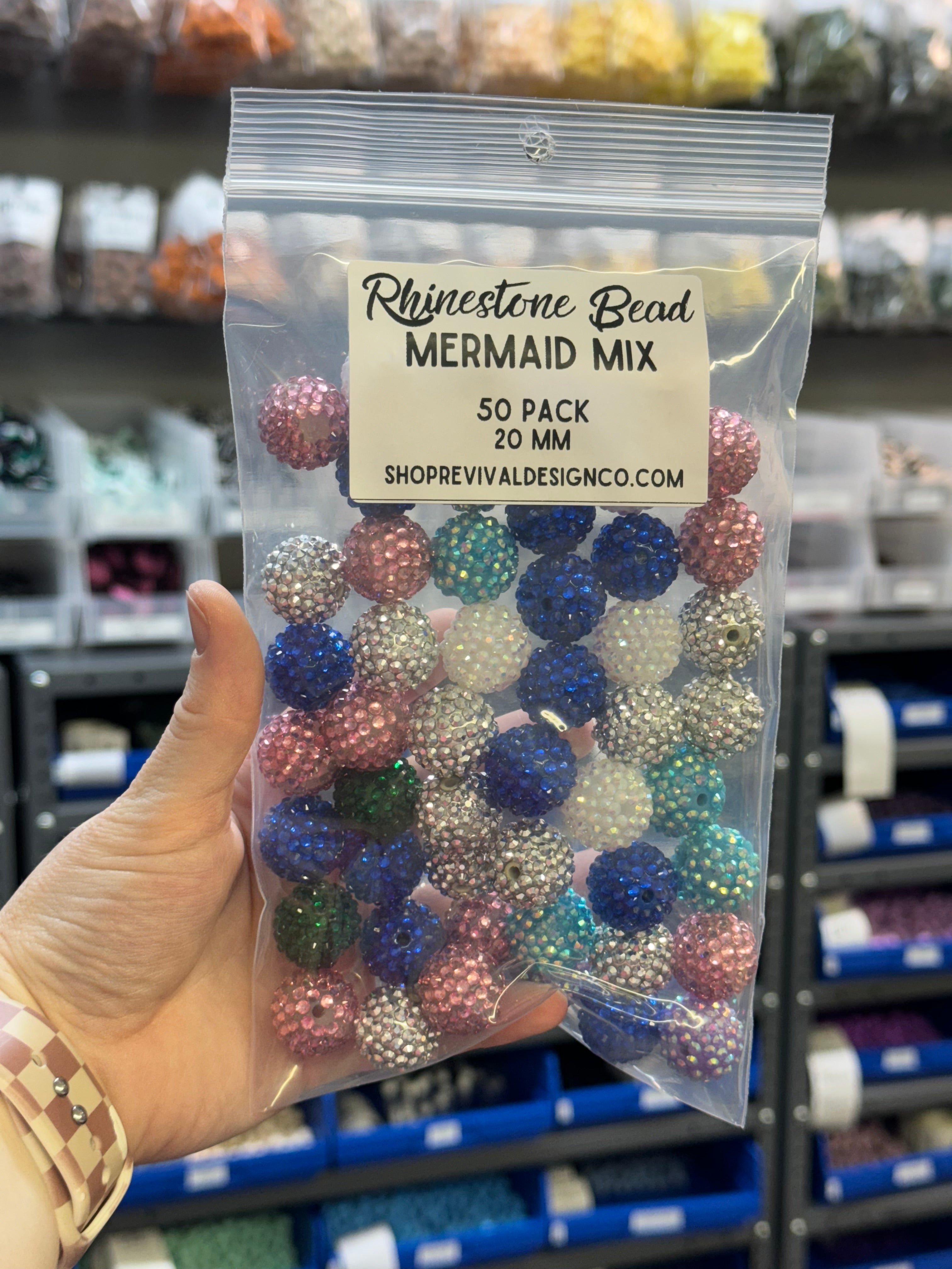 Mermaid Mix - Rhinestone Bead Color Mix (50ct.) – Revival Design Co.